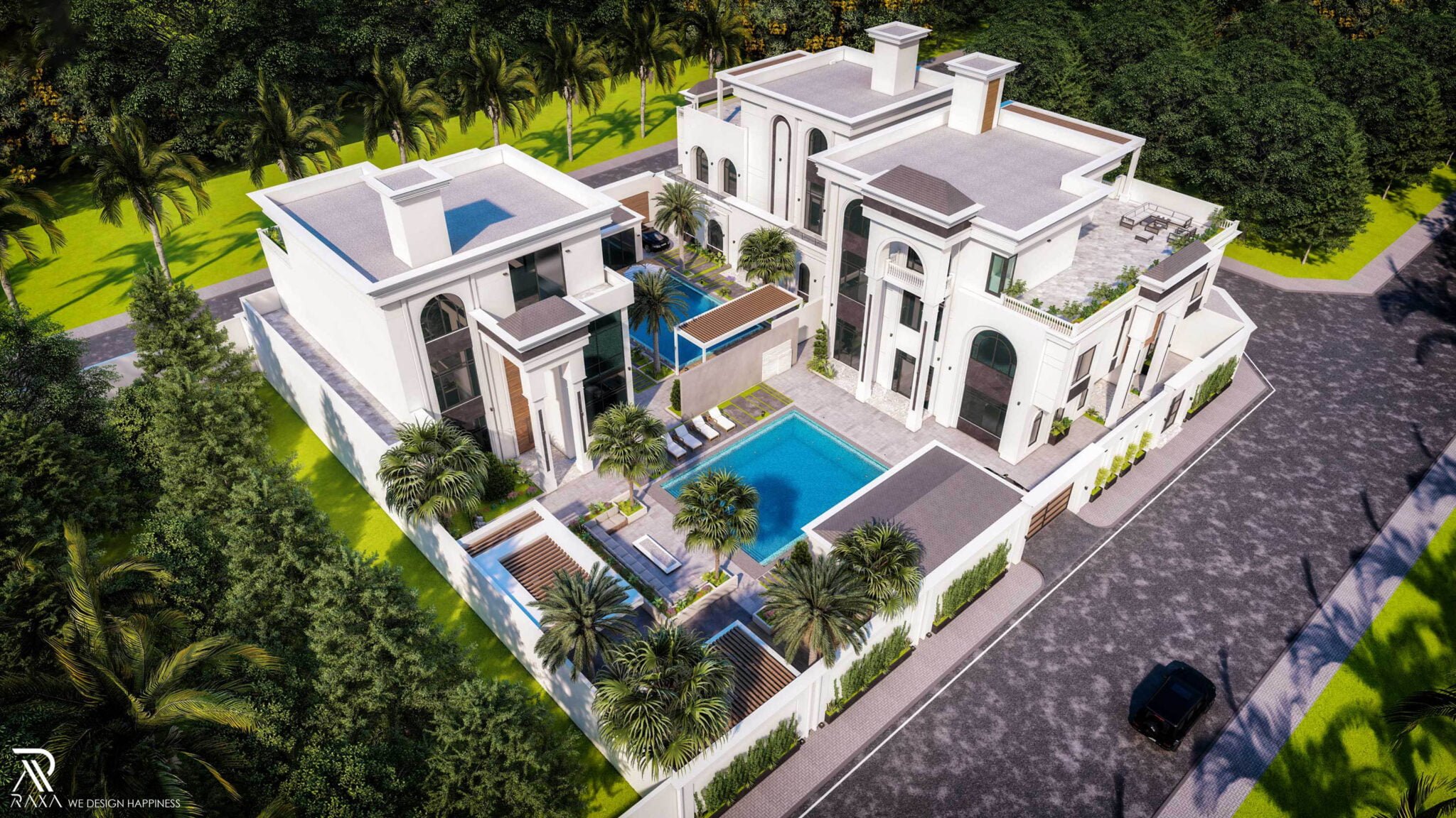 New Classic Design 3D for Villa in Saudi Arabia - RAXA STUDIO