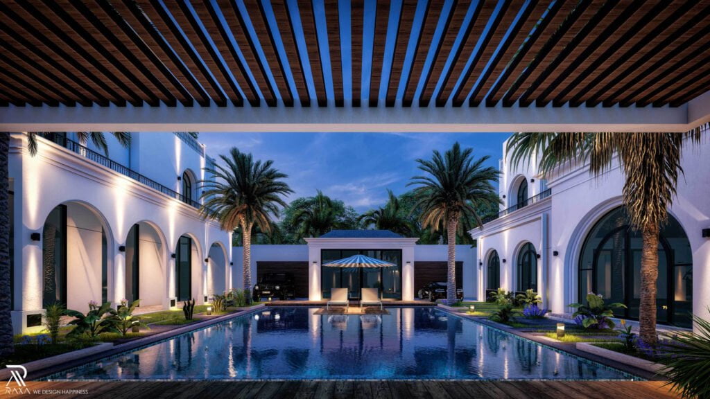 New Classic Design 3D for Villa in Saudi Arabia - RAXA STUDIO